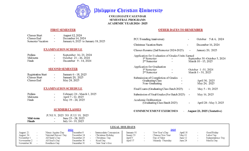 Admission Undergraduate – PCU Manila