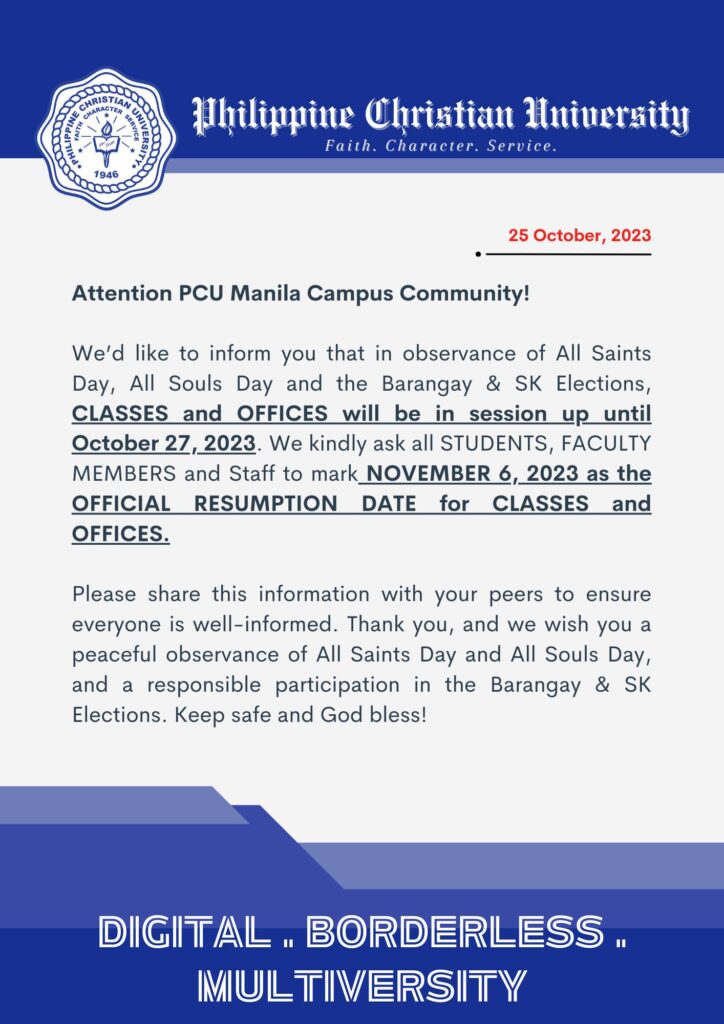 PCU Manila – Faith Character Service