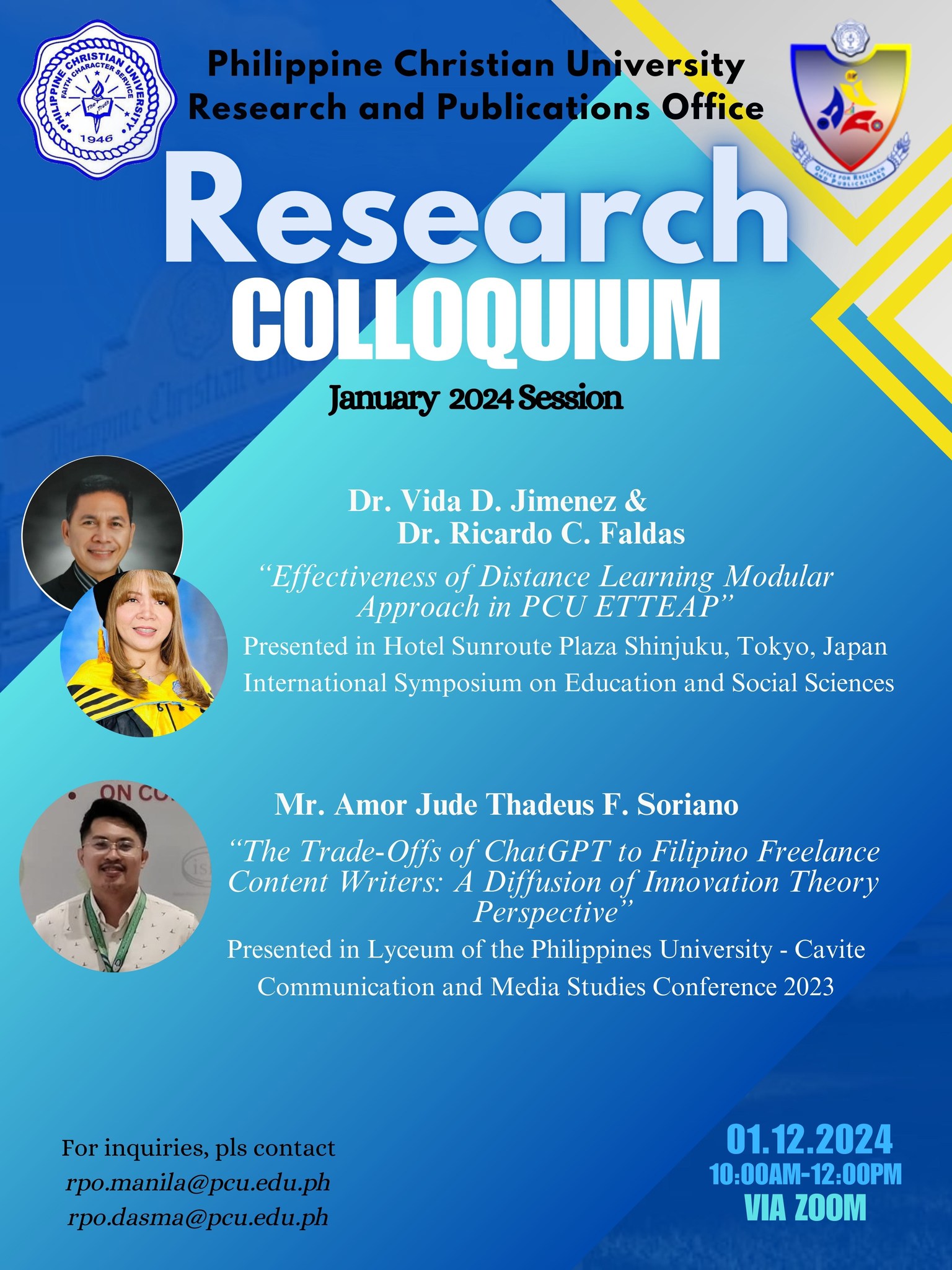 Research Colloquium – PCU Manila