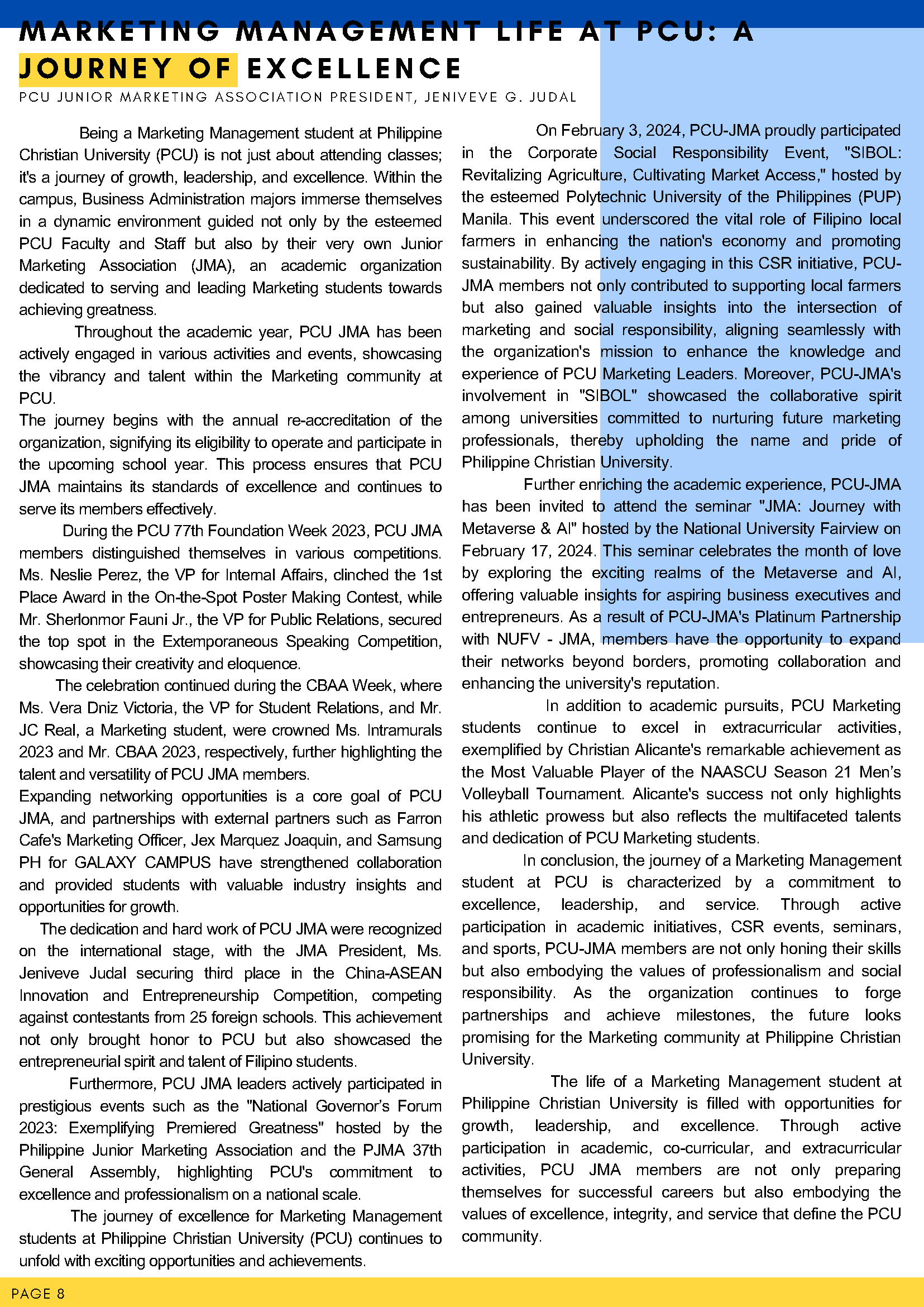 PCU CBAA NEWSLETTER ISSUE 1 – PCU Manila