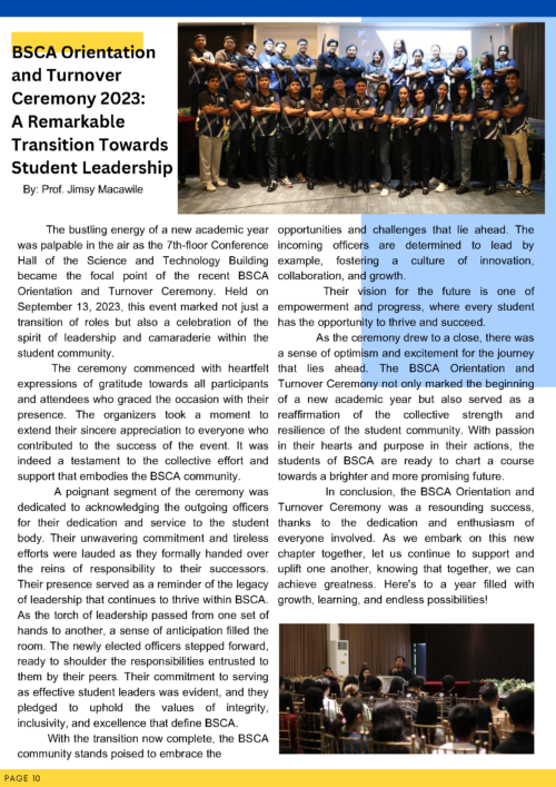 PCU CBAA NEWSLETTER ISSUE 1 – PCU Manila