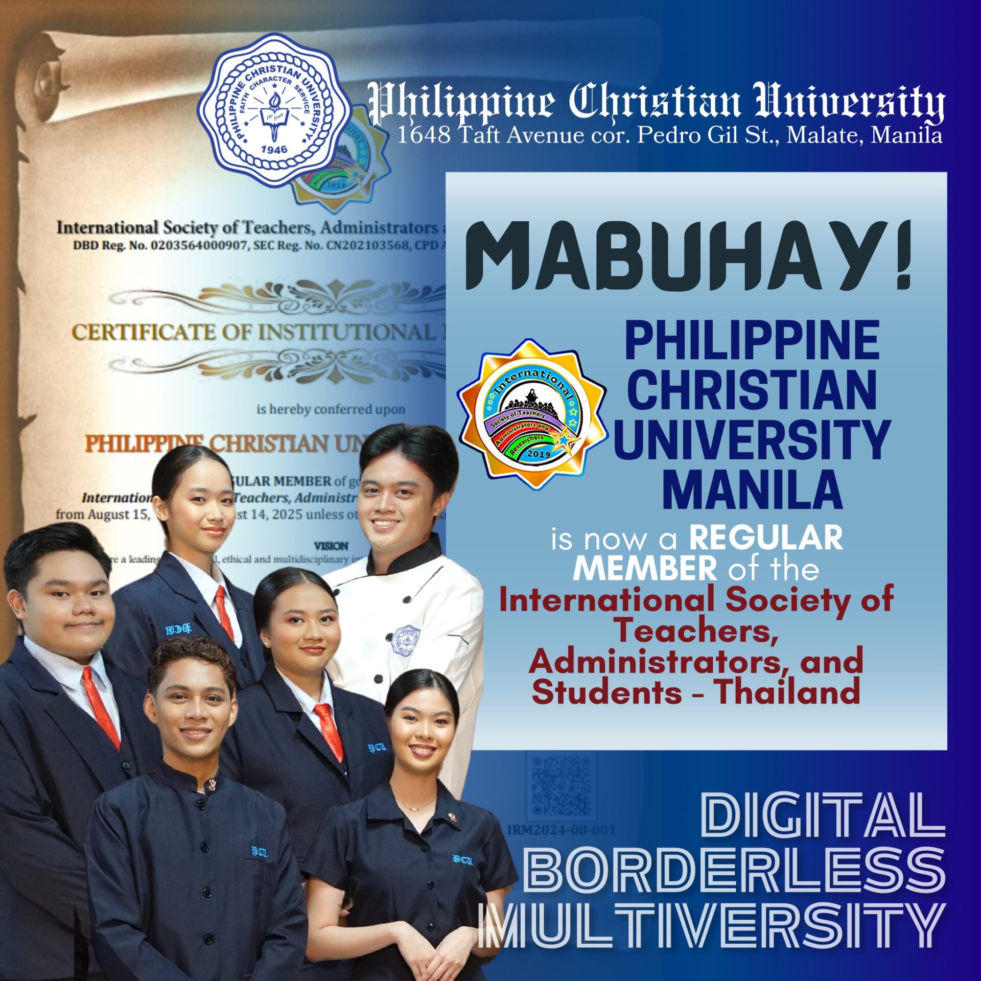 Philippine Christian University is now a regular member of ISTAR, Inc. – PCU Manila