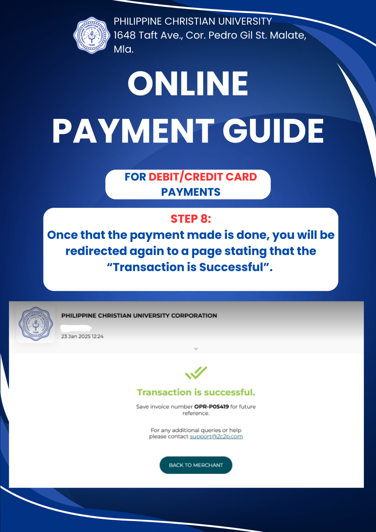 2C2P Debit/Credit VISA/Mastercard – PCU Manila