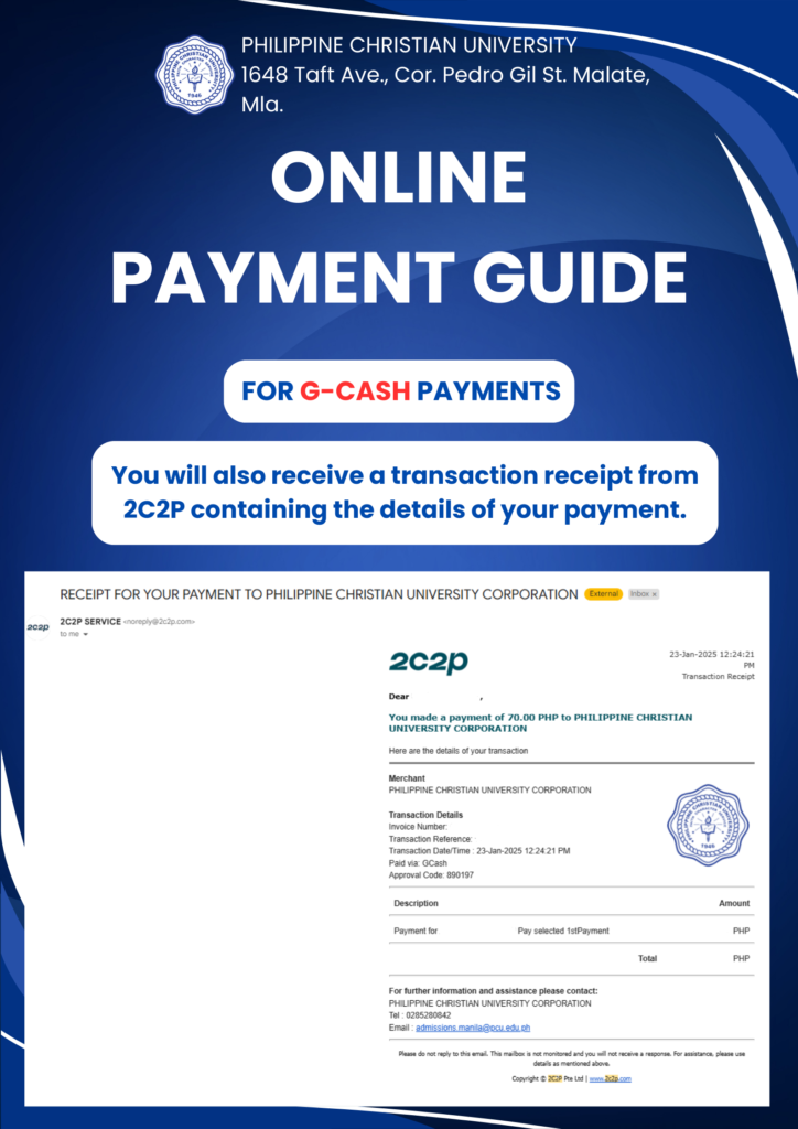 2C2P Gcash Payment – PCU Manila
