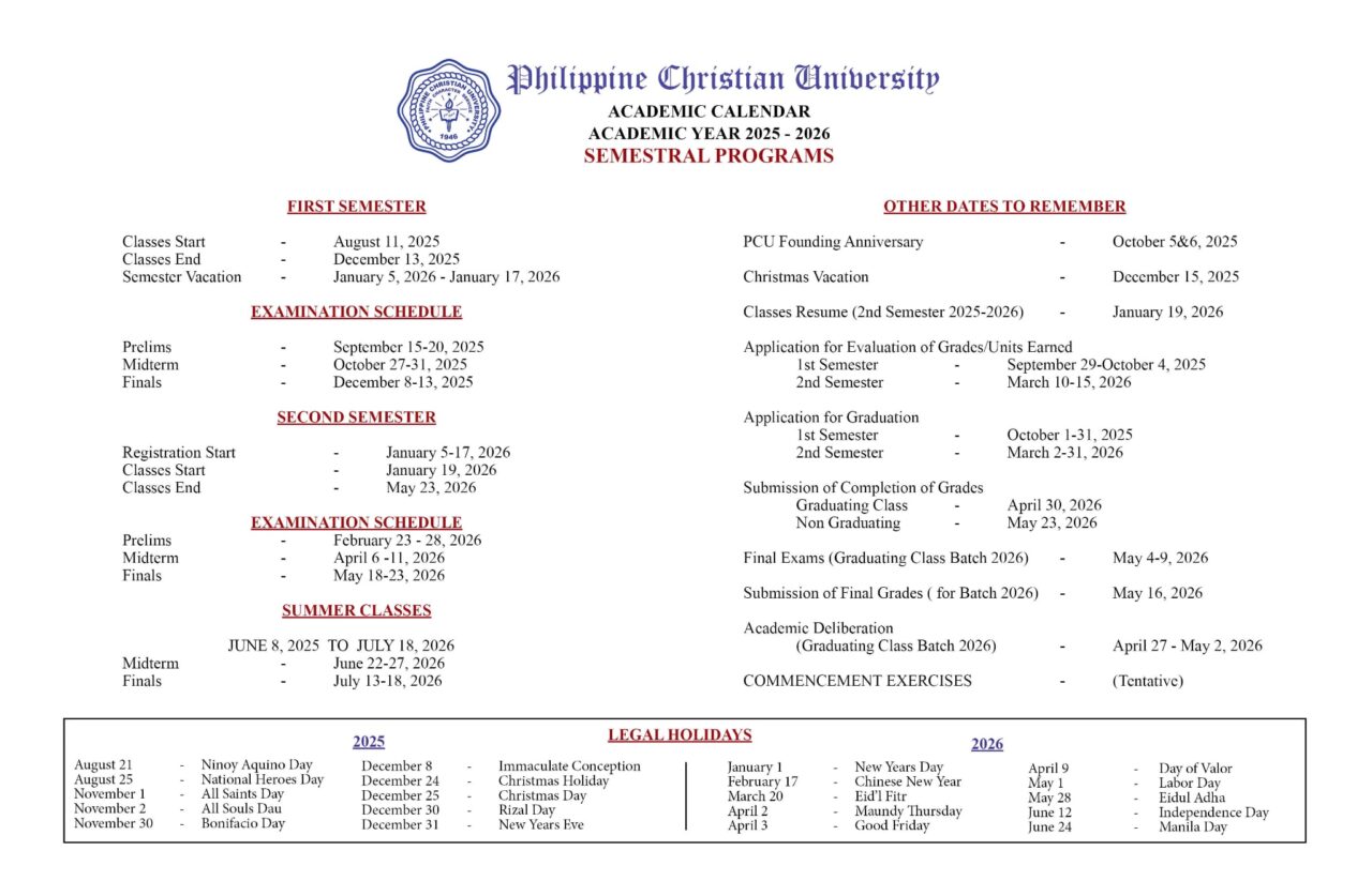 Undergraduate Programs – PCU Manila