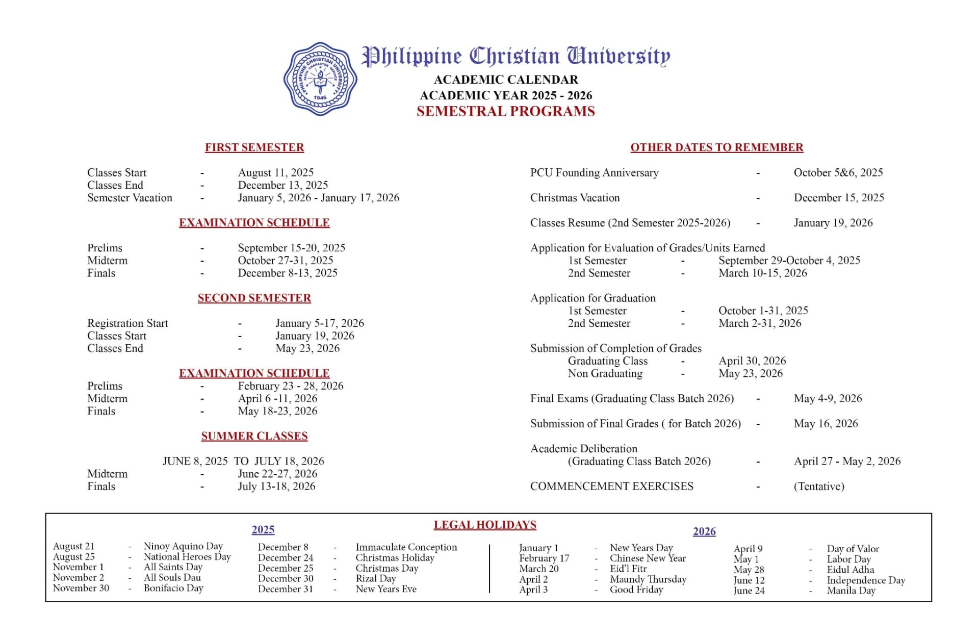 Undergraduate Programs – PCU Manila