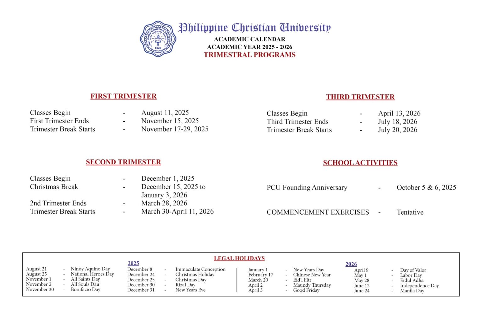 Admission Graduate School – PCU Manila